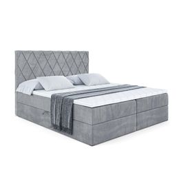 BOXBETT mit H4-Matratze und Lattenrost - LEPARO - 140x200 Grau