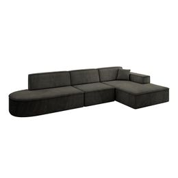 ECKSOFA Ottomane Rechts IREA-L2-v4 - 327x165x77 cm Schwarz