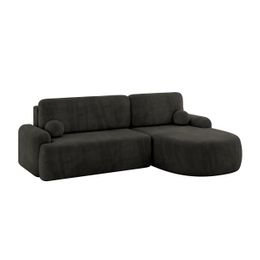 ECKSOFA mit Schlaffunktion und Bettkasten LIRA-L - 264x172x89 Schwarz