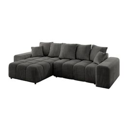 ECKSOFA Ottomane links ENIL-L 297x189x68 Dunkelgrau Velours