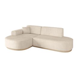 ECKSOFA Ottomane Links MARI-L1-v1 - 243x171x83 cm Beige Cord