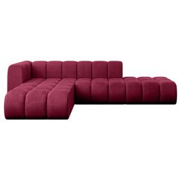ECKSOFA modulares Sofa Zuvon-L1 - 296x177x70 cm Bordeauxrot