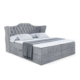 BOXBETT mit Matratze H4 und Lattenrost - VILA - 160x200 cm - H4 - Grau