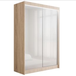 KLEIDERSCHRANK PEKA mit LED - 120 cm - Sonoma Eiche|Wei&szlig;