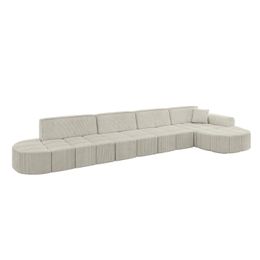 ECKSOFA Ottomane Rechts LIVO-L3 - 422x173x79,5 cm Creme