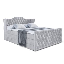 BOXSPRINGBETT VILA-Z KING - 200x200 - H3/H4 - Hellgrau