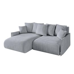 ECKSOFA Ottomane links ONESK-L -v1 216x177x72 Hellgrau Velours