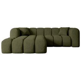 ECKSOFA Ottomane Links OLEA-L1 - 231x173x74 cm Gr&uuml;n