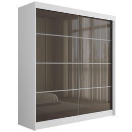 KLEIDERSCHRANK PEKA III - 200 cm - Wei&szlig;|Grau