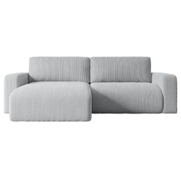 ECKSOFA mit Schlaffunktion und Bettkasten KLEEA-L - 247x143x83 cm Grau Cord