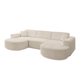 WOHNLANDSCHAFT MARI-U1-v3 - 303x171x83 cm Beige Cord