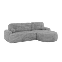 ECKSOFA mit Schlaffunktion und Bettkasten LIRA-L - 264x172x89 Hellgrau