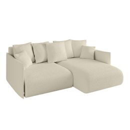 ECKSOFA Ottomane rechts ONESK-L 216x177x72 Beige Boucl&eacute;