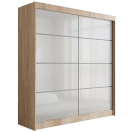 KLEIDERSCHRANK PEKA III - 200 cm - Sonoma Eiche|Wei&szlig;