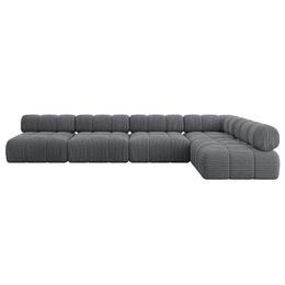 ECKSOFA modulares Sofa Samaro-L3 - 380x190x70 cm Dunkelgrau Cord