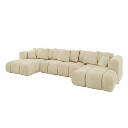 WOHNLANDSCHAFT CLOUD-U-v1 405x185x90 Beige Velours