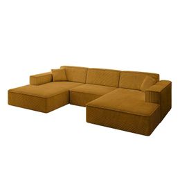 WOHNLANDSCHAFT IREA-U1-v4 - 301x165x77 cm Senfgelb