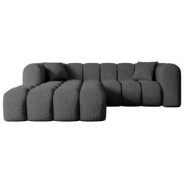 ECKSOFA Ottomane Links OLEA-L1 - 231x173x74 cm Grau