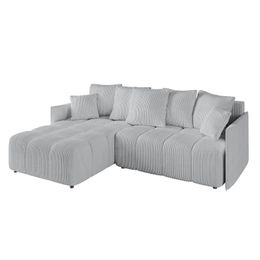 ECKSOFA Ottomane links LONLI-L 251x189x68 Grau Cord