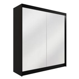 KLEIDERSCHRANK AMOHA mit LED - 200 cm - Schwarz