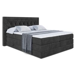 BOXSPRINGBETT NOEL KING - 180 x 200 - H3/H4 - Schwarz