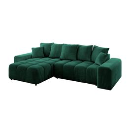 ECKSOFA Ottomane links ENIL-L 297x189x68 Dunkelgr&uuml;n Velours