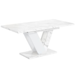 ESSTISCH ausziehbar 120 -160x80x75 cm - Bianco Marble / White -CLASI