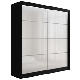 KLEIDERSCHRANK PEKA III mit LED - 200 cm - Schwarz|Wei&szlig;