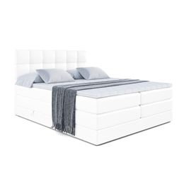 BOXSPRINGBETT MARCE KING - 180x200 - H3/H4 - Wei&szlig; Hochglanz