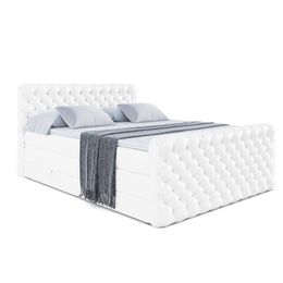 BOXSPRINGBETT BOXI8-Z KING - 140x200 - H3/H4 - Wei&szlig; Hochglanz