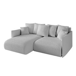 ECKSOFA Ottomane links ONESK-L 216x177x72 Hellgrau Boucl&eacute;