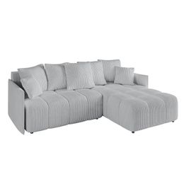 ECKSOFA Ottomane rechts LONLI-L 251x189x68 Grau Cord