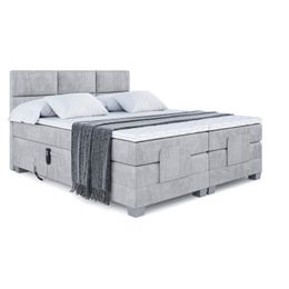 BOXSPRINGBETT elektrisch verstellbar mit 2 Matratzen H4/Taschenfederung PROT EL 160 x 200 Grau