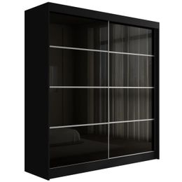 KLEIDERSCHRANK PEKA III - 200 cm - Schwarz
