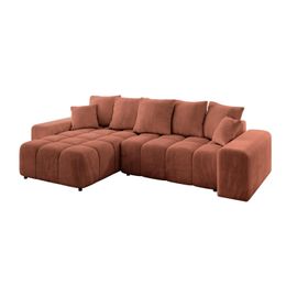 ECKSOFA Ottomane links ENIL-L 297x189x68 Koralle Velours
