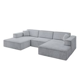 WOHNLANDSCHAFT IREA-U1-v4 - 301x165x77 cm Grau