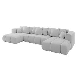 WOHNLANDSCHAFT CLOUD-U-v1 405x185x90 Hellgrau Boucl&eacute;