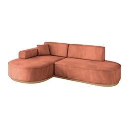 ECKSOFA Ottomane Links MARI-L1-v2 - 243x171x83 cm Koralle Velours