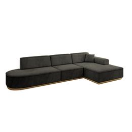 ECKSOFA Ottomane Rechts IREA-L2-v2 - 327x165x80 cm Schwarz