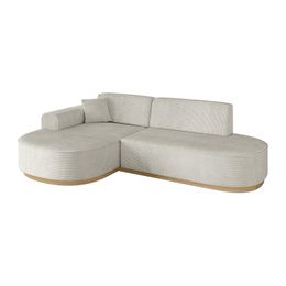 ECKSOFA Ottomane Links MARI-L1-v2 - 243x171x83 cm Creme Cord