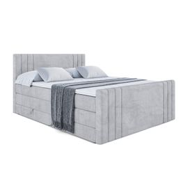 BOXSPRINGBETT IDRIKO-Z KING - 140x200 - H3/H4 - Hellgrau