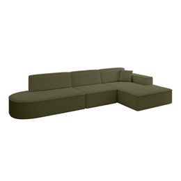 ECKSOFA Ottomane Rechts IREA-L2-v4 - 327x165x77 cm Gr&uuml;n
