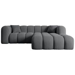 ECKSOFA Ottomane Rechts OLEA-L1 - 231x173x74 cm Dunkelgrau