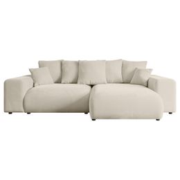 ECKSOFA Ottomane rechts ESKAR-L 266x176x72 Cappuccino Velours