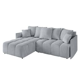 ECKSOFA Ottomane links LONLI-L 251x189x68 Titanfarben Velours