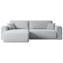 ECKSOFA mit Schlaffunktion und Bettkasten ORRO-L - 272x145x83 cm Grau Cord