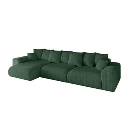 ECKSOFA Ottomane links ESKAR-L2 364x176x72 Gr&uuml;n Cord