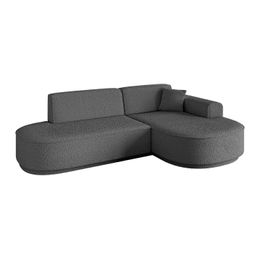 ECKSOFA Ottomane Rechts MARI-L1-v3 - 243x171x83 cm Grau Boucl&eacute;