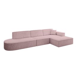 ECKSOFA Ottomane Rechts IREA-L2-v4 - 327x165x77 cm Rosa