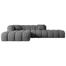 ECKSOFA Ottomane Links OLEA-L2 - 289x176x71 cm Dunkelgrau